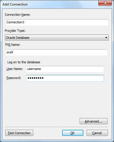 Connect to an Oracle database